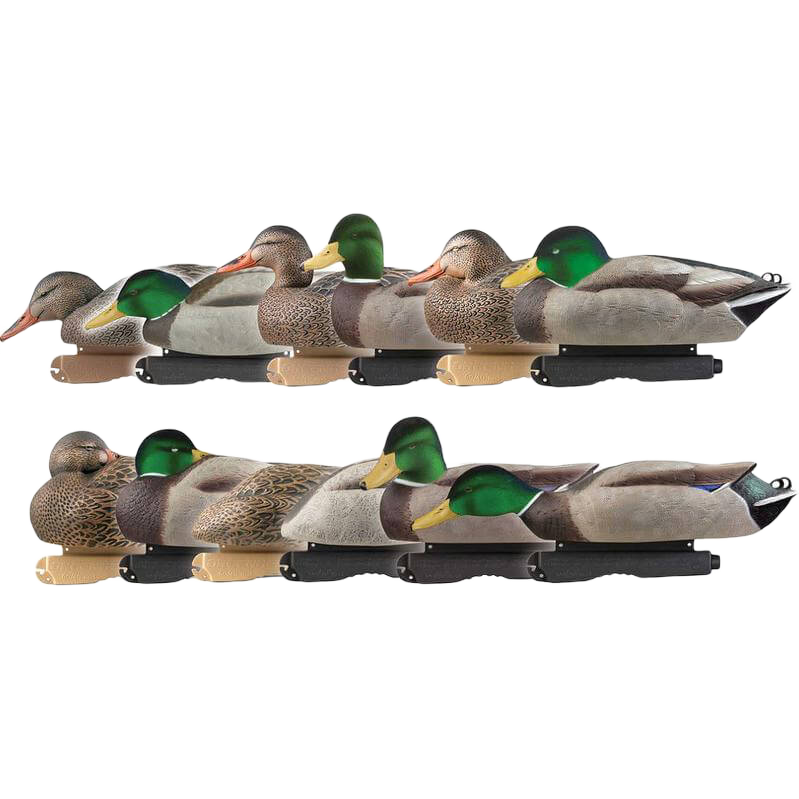 GHG Pro Grade Harvester Pack Mallard Duck Decoys with Flocked Heads 12 ...